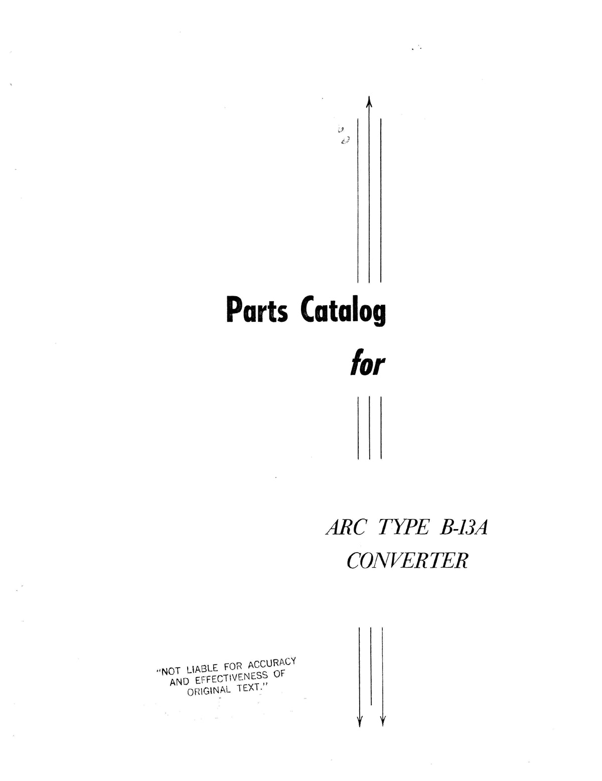 Aircraft Radio Corporation ARC B-13A Converter Parts Catalog — Essco ...