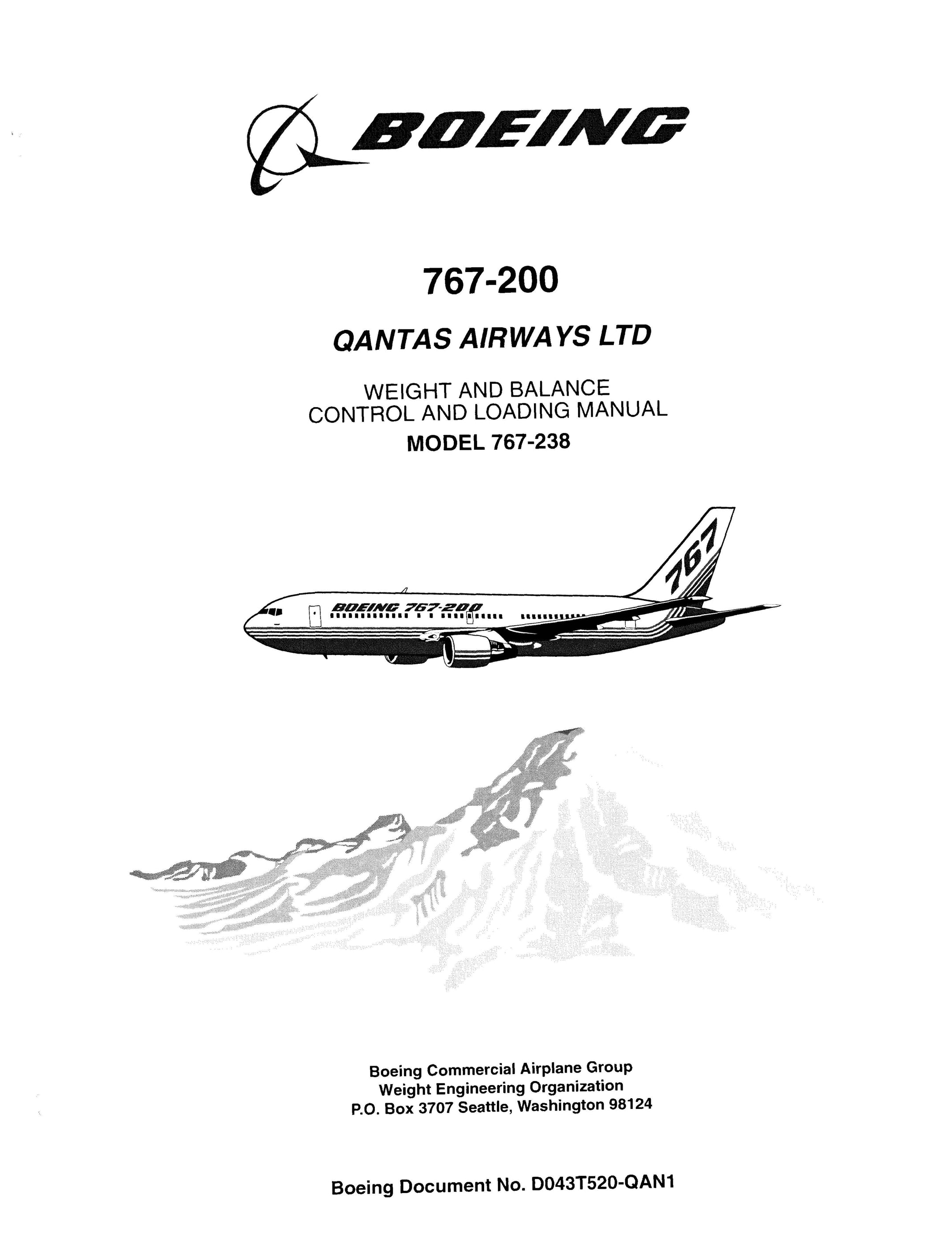 Boeing 767-200 Weight and Balance Control and Loading Manual — Essco ...