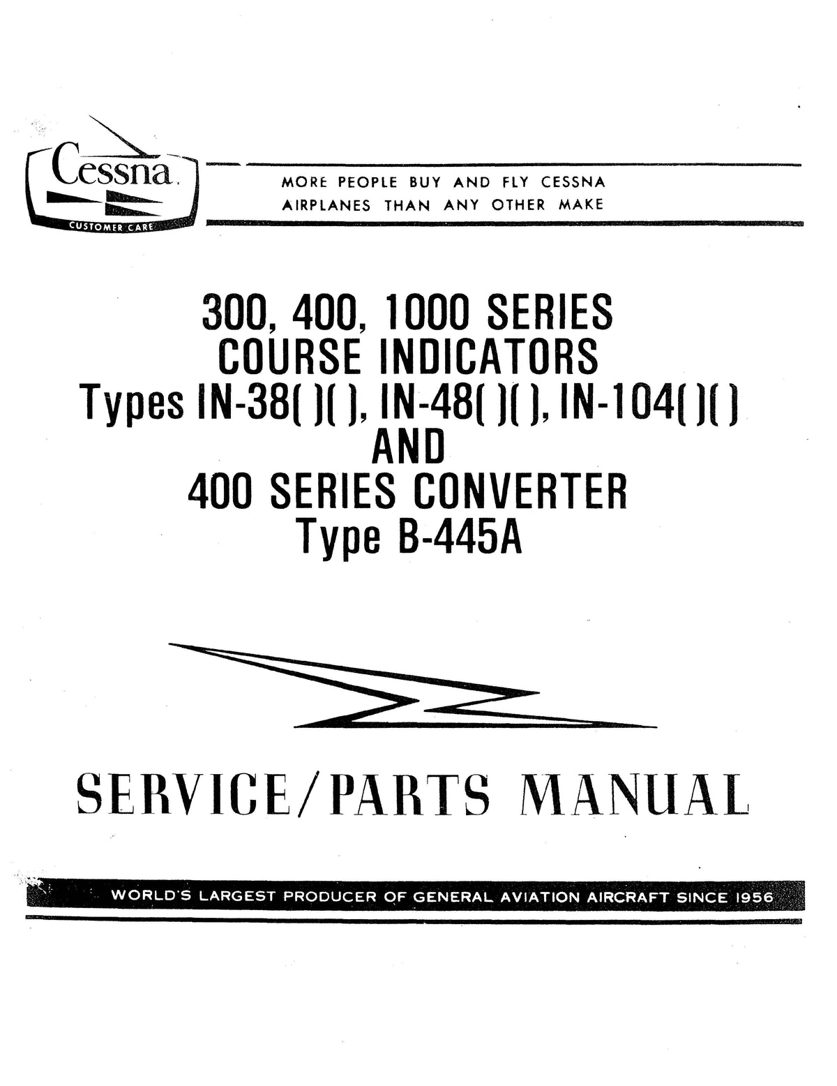Cessna 300, 400, 1000 Series Course Indicators Service/Parts Manual ...