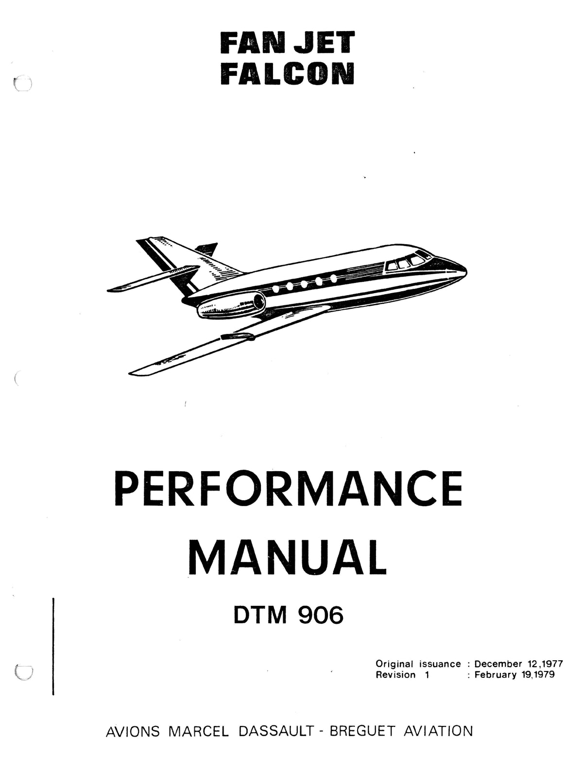 Fan Jet Falcon, D, E, F Series Performance Manual DTM 906 — Essco Aircraft