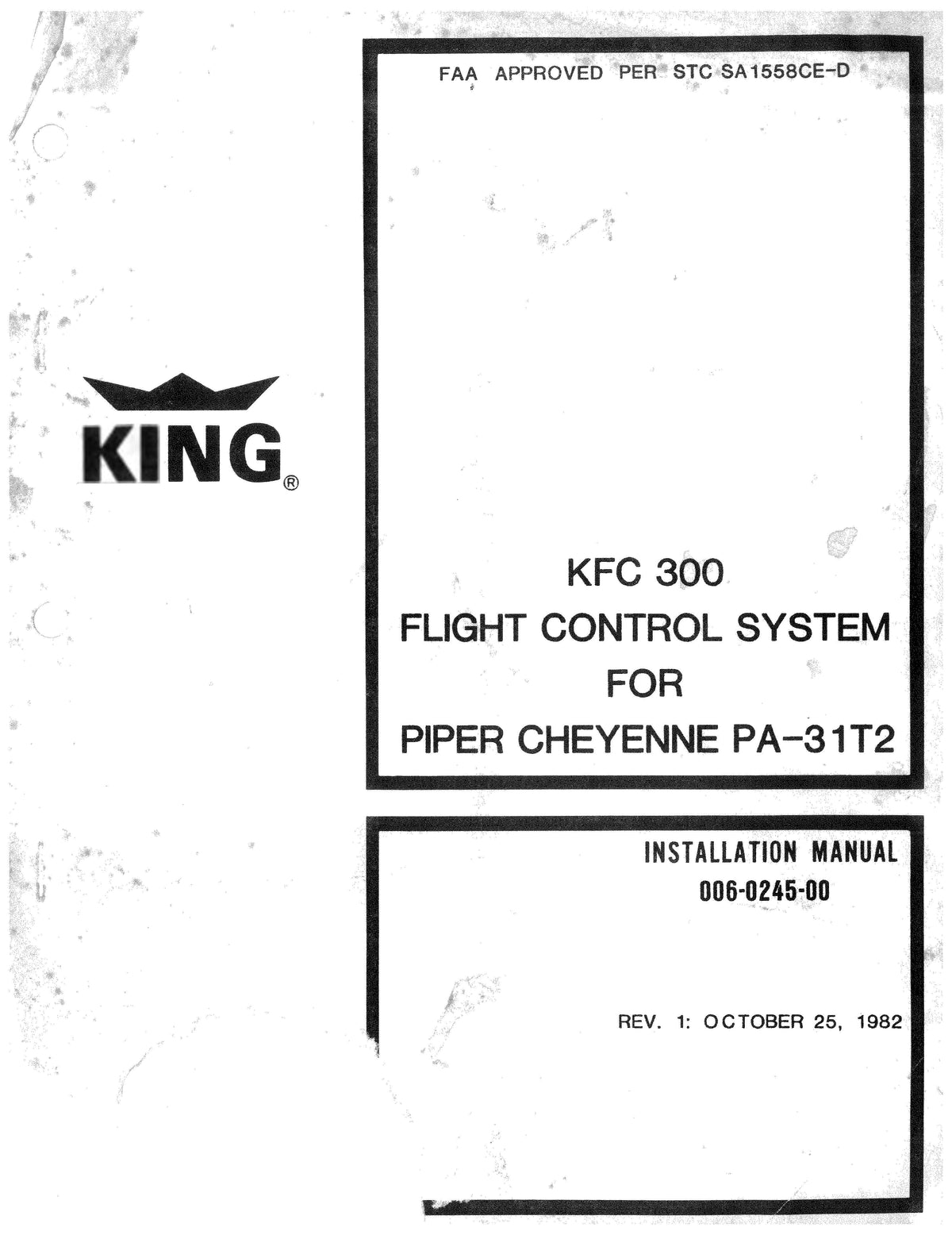 King KFC 300 Flight Control System For Piper Cheyenne PA-31T2 Installa ...