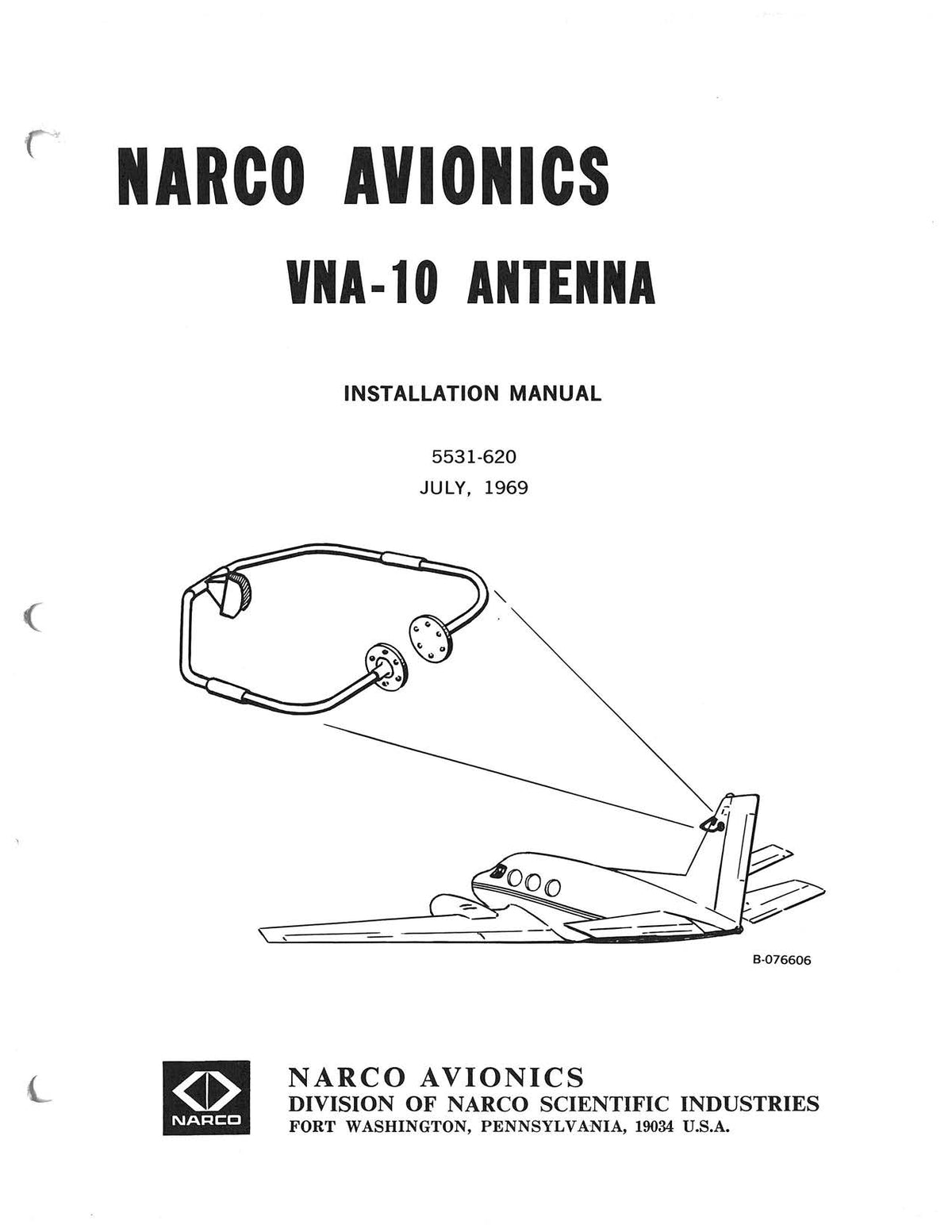 Narco VNA-1 Antenna Installation Manual 5531-620 — Essco Aircraft