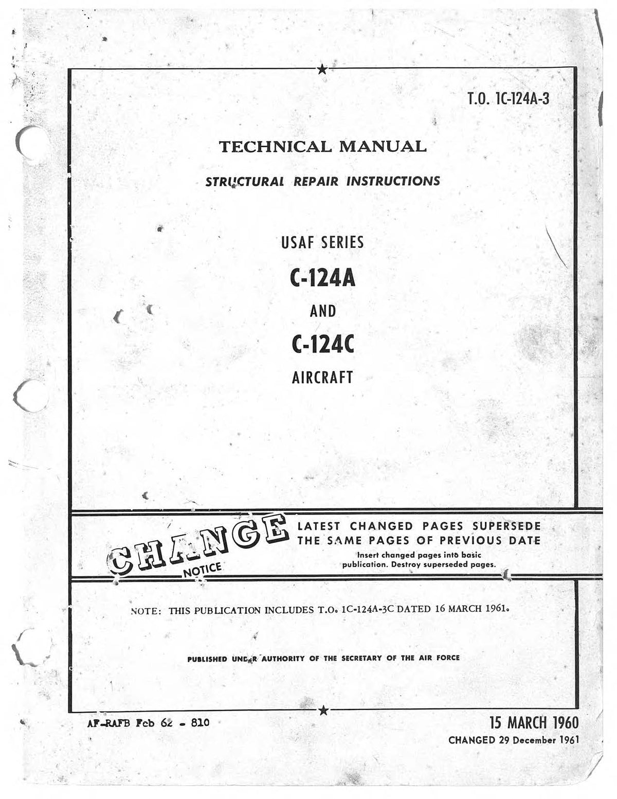 McDonnell Douglas C-124A And C-124C Structural Repair Instructions (1C ...
