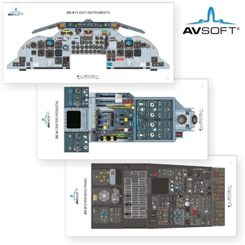 DC-9 Avsoft Cockpit Posters — Essco Aircraft