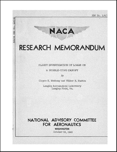 US Government Flight Investigation Of Loads NACA Research Memorandum ...