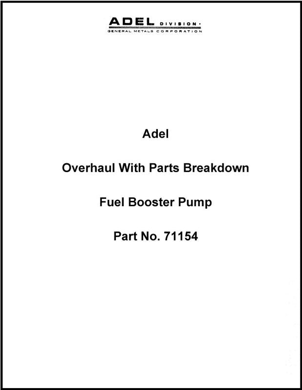 Adel Fuel Boost Pump 1965 Overhaul With Parts Breakdown (271-242 ...