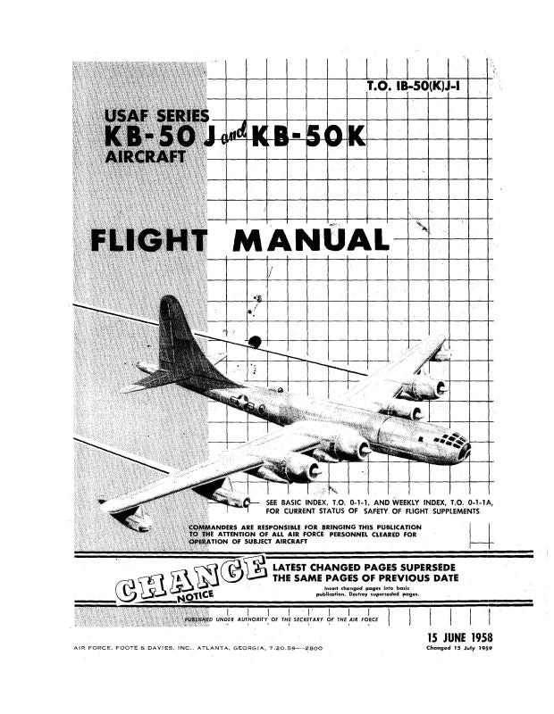 Boeing KB-50J, KB-50K 1958 Flight Manual (1B-50(K)J-1) — Essco Aircraft