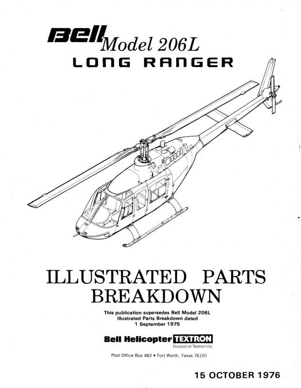 Bell Helicopter 206L 1976 Helicopter Illustrated Parts Catalog — Essco ...