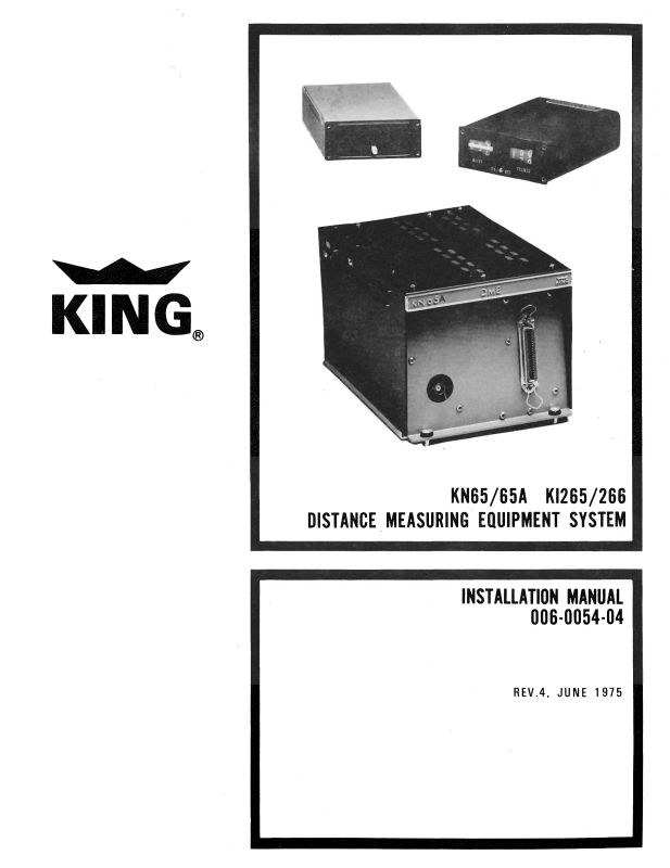 King KN65,65A,KI265,266 DME Installation Manual (006-0054-04-IN ...