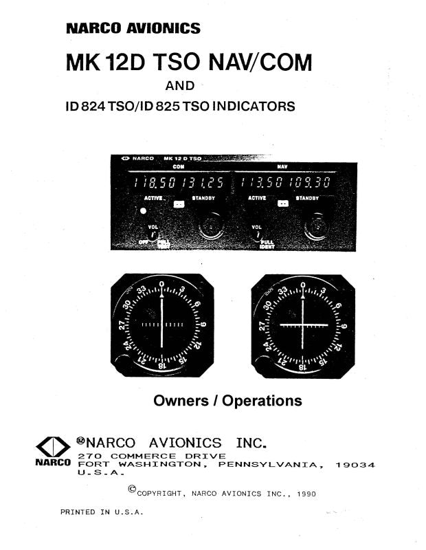 Narco Mark 12D Operation (NRMK12D-OP) — Essco Aircraft