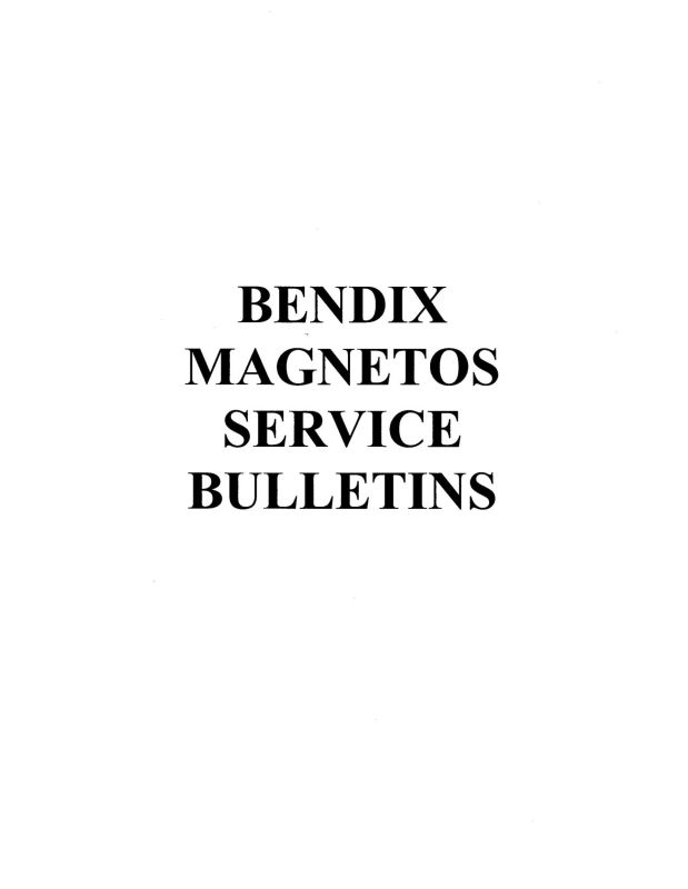 Bendix Magnetos Service Bulletins (BXMAGNETOS SLB C) — Essco Aircraft