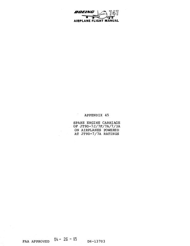 Boeing 747-100/200 Flight Manual — Essco Aircraft