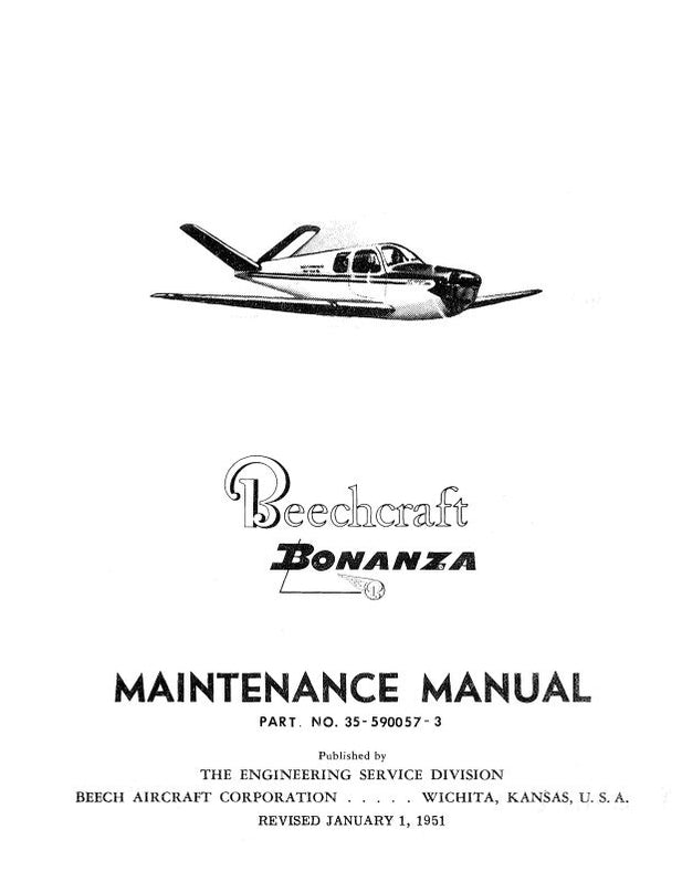 Beech 35 Maintenance Manual 1951 (BE35-51-M-C) — Essco Aircraft