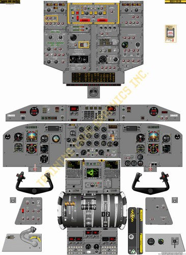 Aviation Training Graphics Bombardier Dash 8 300 EM Handheld Cockpit P ...