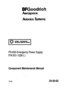 B.F. Goodrich PS-835 Emergency Power Supply Maintenance Manual (501-12 ...