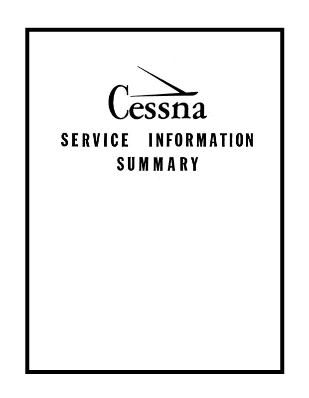 Cessna 190-195 Information Summary Service Information Summary (CE190 ...