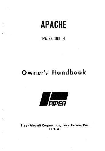 Piper PA23-160 Apache 1959-61 Owner's Manual (753-574) — Essco Aircraft