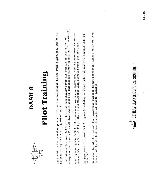 DeHavilland Dash 8 Training Manual (DEDASH8-F) — Essco Aircraft