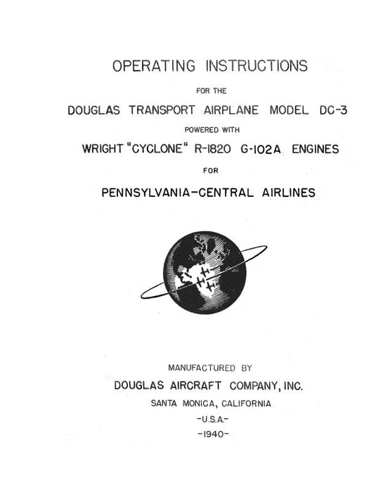 McDonnell Douglas DC3 Flight Attendant Operator's Manual (MCDC3-OP-C) — Essco Aircraft