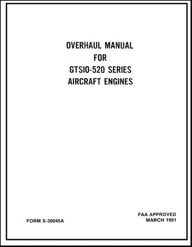 Continental GTSIO-520 Series 1981 Overhaul Manual (X30045ACOPY) — Essco ...