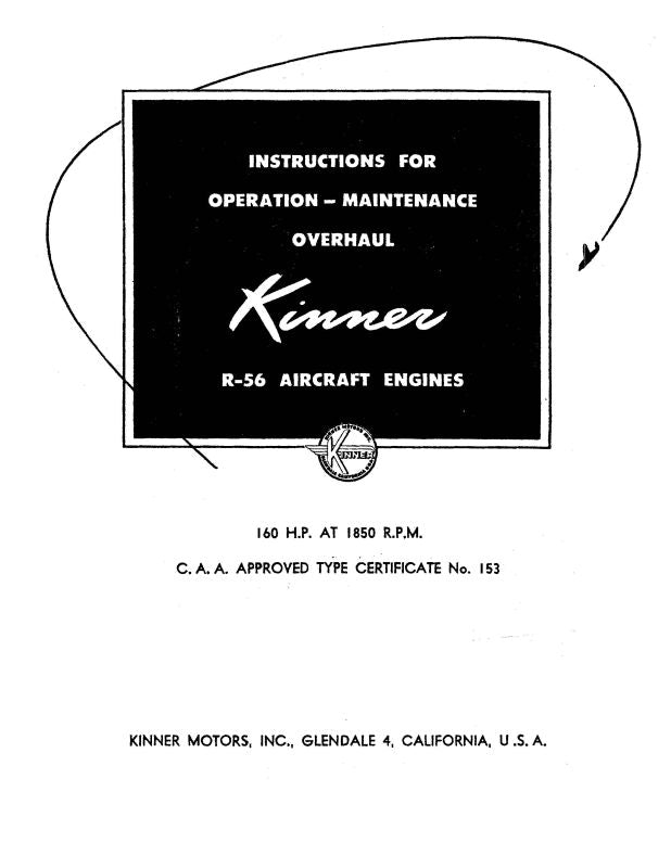 Kinner R-56 Engine Operation, Maintenance, Overhaul (153) — Essco Aircraft