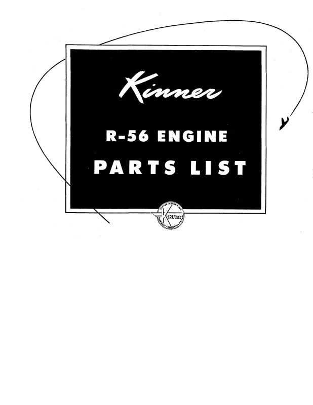 Kinner R-56 Engine Parts List Manual (R6817) — Essco Aircraft
