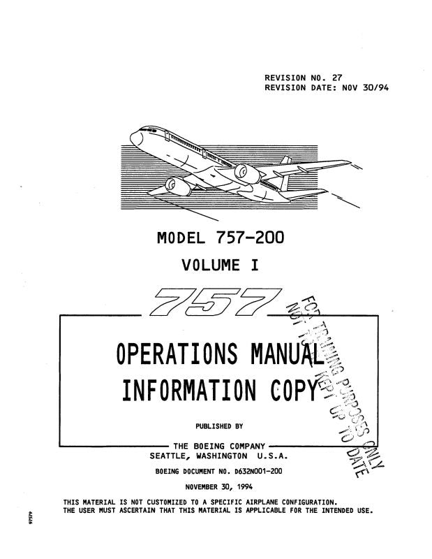Boeing 757-200 Boeing Operations and Training Manual (BO757-0P-C ...