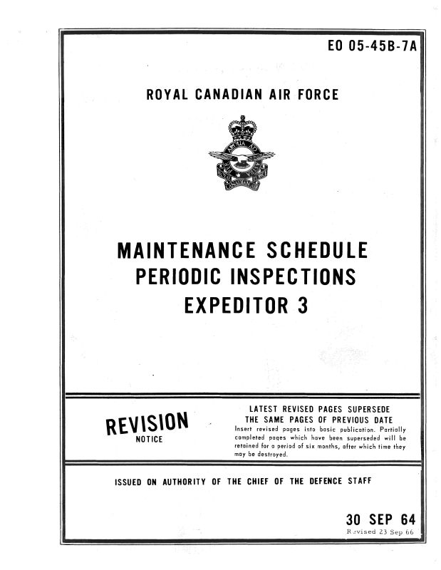 Beech C-45 Expeditor 3 Series Maintenance Schedule Periodic Inspection ...