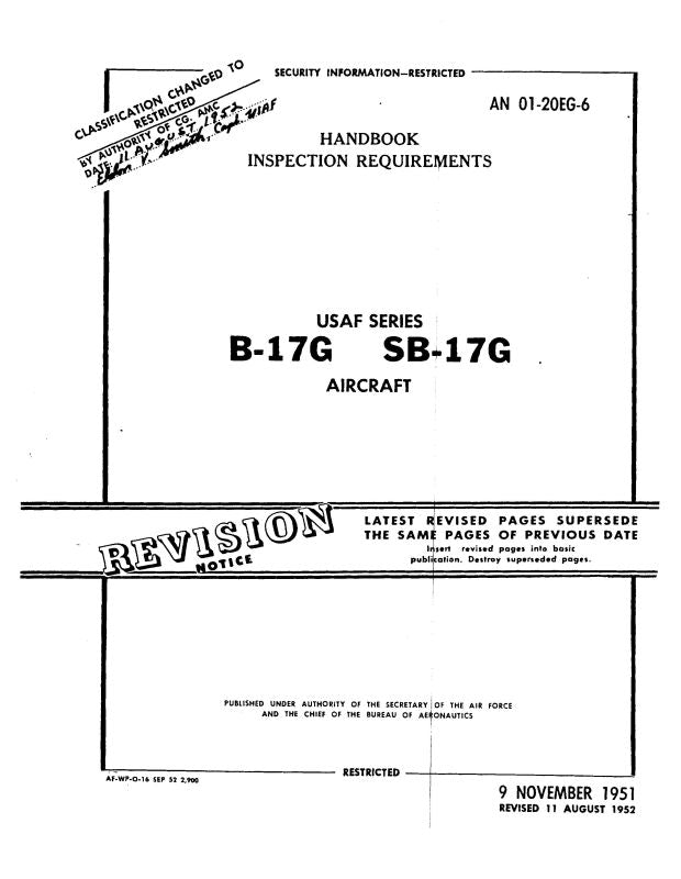 Boeing B-17G, SB-17G Inspection Requirements (01-20EG-6) — Essco Aircraft