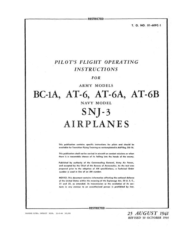 North American SNJ-3 Series Information Manual (NASNJ3-F-C) — Essco ...