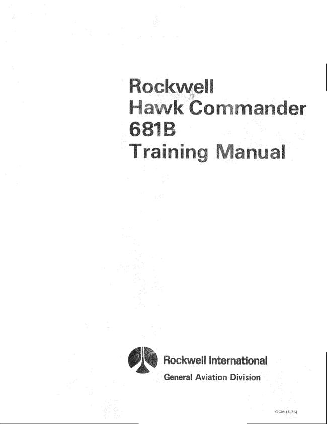 Rockwell Hawk Commander 681B Training Manual — Essco Aircraft
